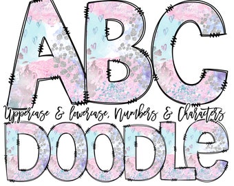 TIGER Doodle Font Bundle PNG, Hand Drawn Animal Tiger Letter Alphabet ...