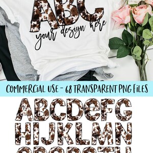 Doodle Font Cow Hide Doodle Letters, Animal Print Alphabet Pack, Cow ...
