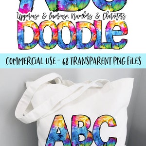 Doodle Font Rainbow Ink Doodle Letters, Colorful Alphabet Pack, Rainbow ...