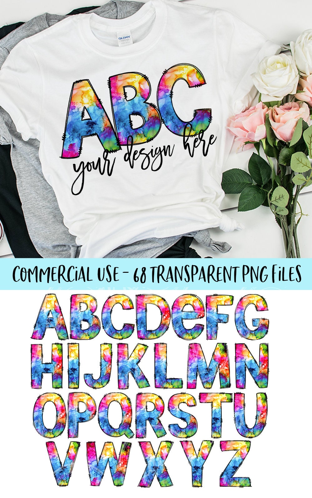 Doodle Font Rainbow Ink Doodle Letters, Colorful Alphabet Pack, Rainbow ...