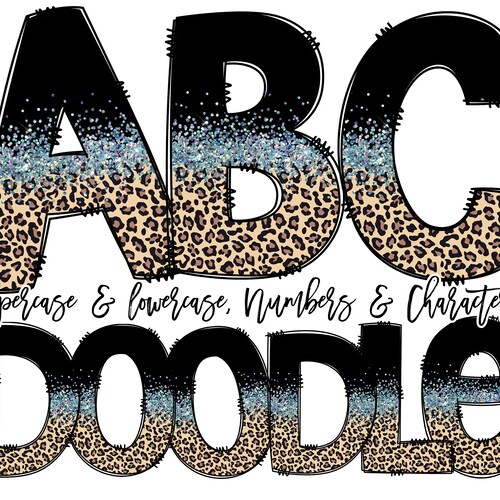 Leopard PNG Letters Sublimation Alphabet Bundle Bulletin - Etsy