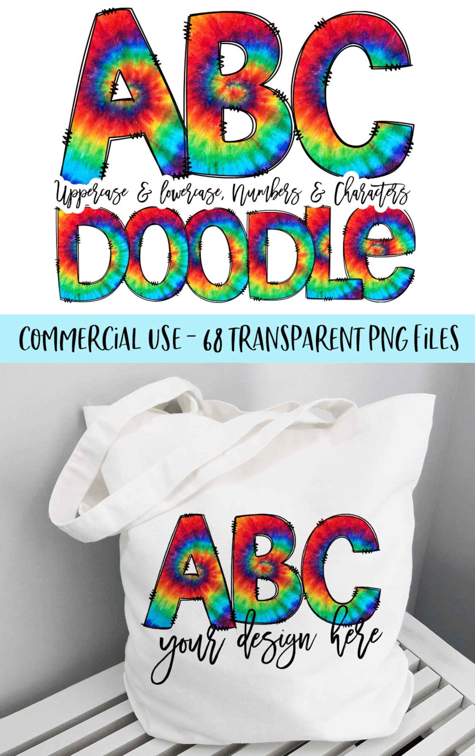 Doodle Font Tie Dye Doodle Letters, Tie Dye Alphabet Pack, Tie Dye ...