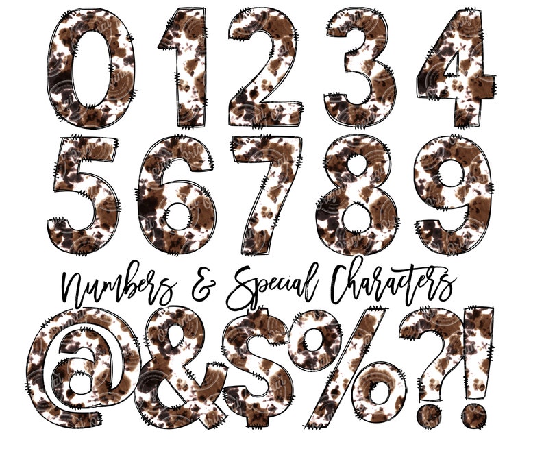 Doodle Font Cow Hide Doodle Letters, Animal Print Alphabet Pack, Cow ...