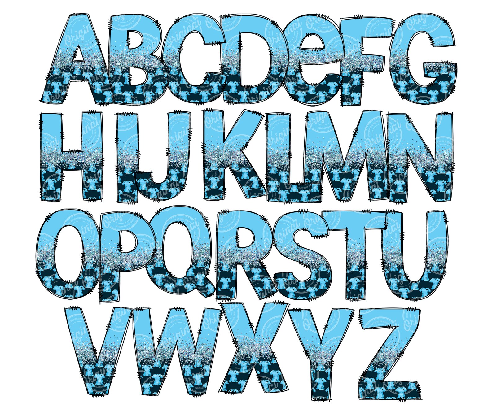 Doodle Font Nurse Alphabet Set, RN Doodle Letters, Midwife for Crafters ...