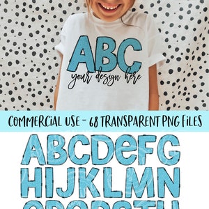 Light Blue Glitter Alphabet Set, Glitter Doodle Letters, for Crafters ...