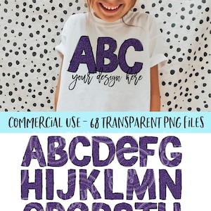 Dark Purple Glitter Alphabet Set, Glitter Doodle Letters, for Crafters ...