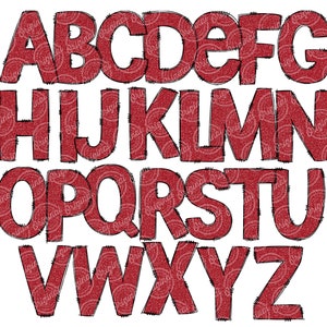 Red Maroon Glitter Alphabet Set Glitter Doodle Letters for - Etsy