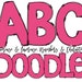 Doodle Font Dark Pink, Doodle Letters PNG, Sublimation Png, Doodle ...