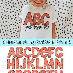 Orange Watercolor Doodle Font Letters & Numbers Commercial Use ...