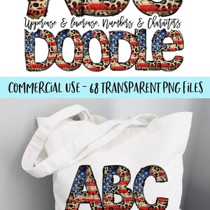 Doodle Font USA Flag Doodle Letters, Red White Blue Alphabet Pack ...