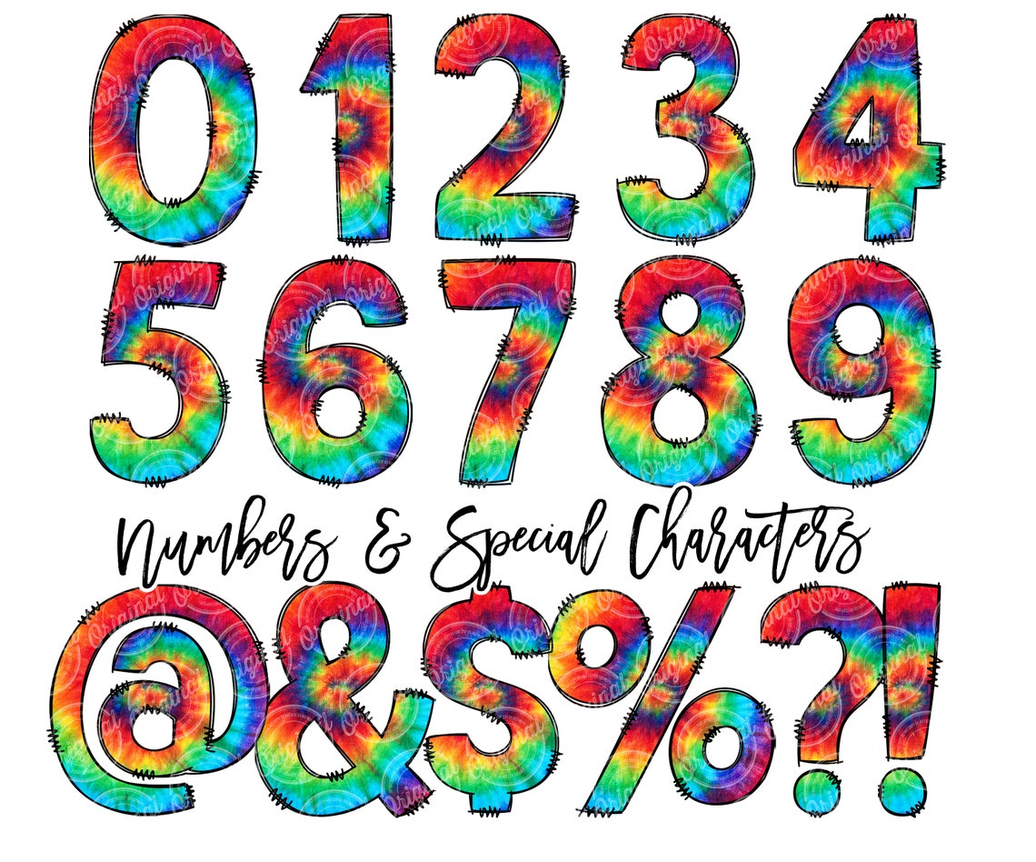 Doodle Font Tie Dye Doodle Letters, Tie Dye Alphabet Pack, Tie Dye ...