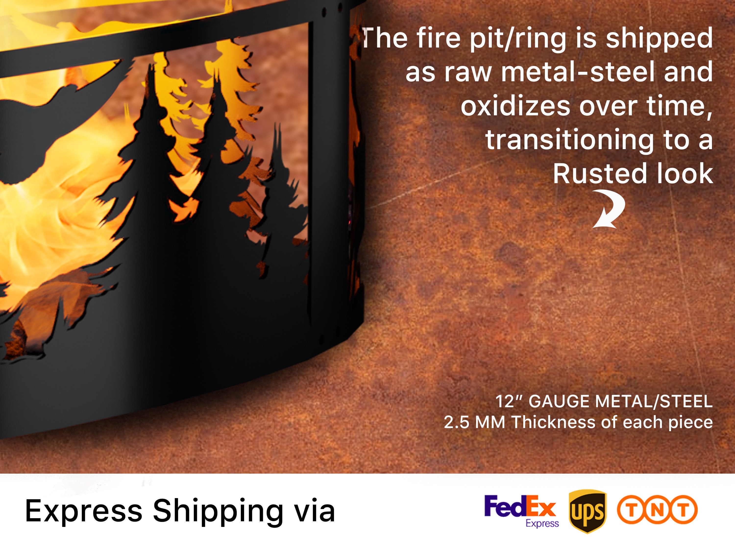 Bear and Nature View Fire Ring Outdoor Fire Pit Gift for - Etsy