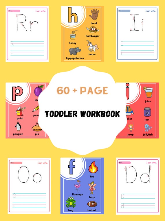 Digital Alphabet Workbook. Printable Toddler Worksheets. - Etsy