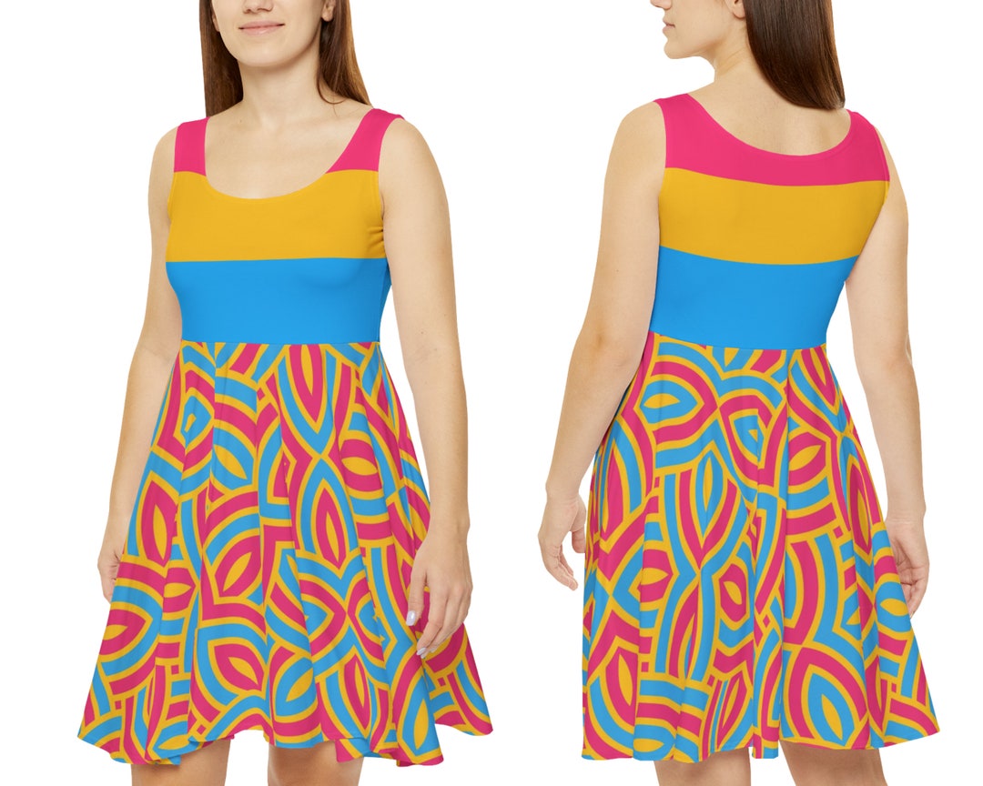 Pan Pride Skater Dress Pansexual Flag Pride Outfit Cute LGBTQ Mini ...