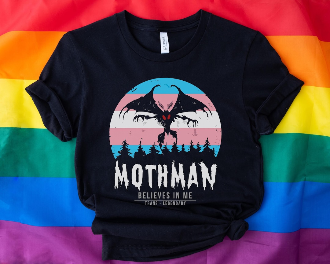 Transgender Mothman Shirt, Trans Pride Cryptid Folklore Tee, Queer ...
