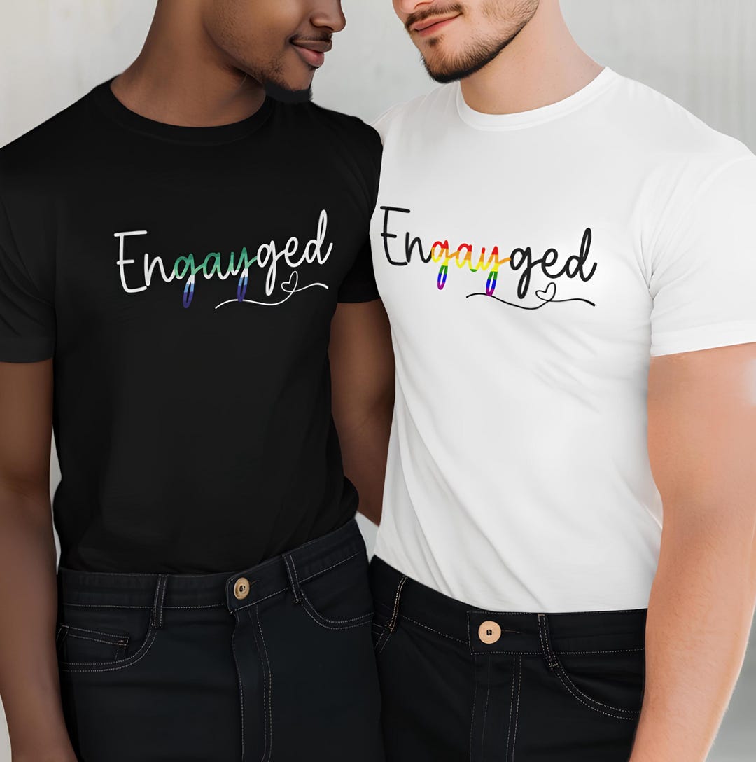 Gay MLM Pride Engayged Shirts, LGBT Engaged Gift, LGBTQ Engagement ...