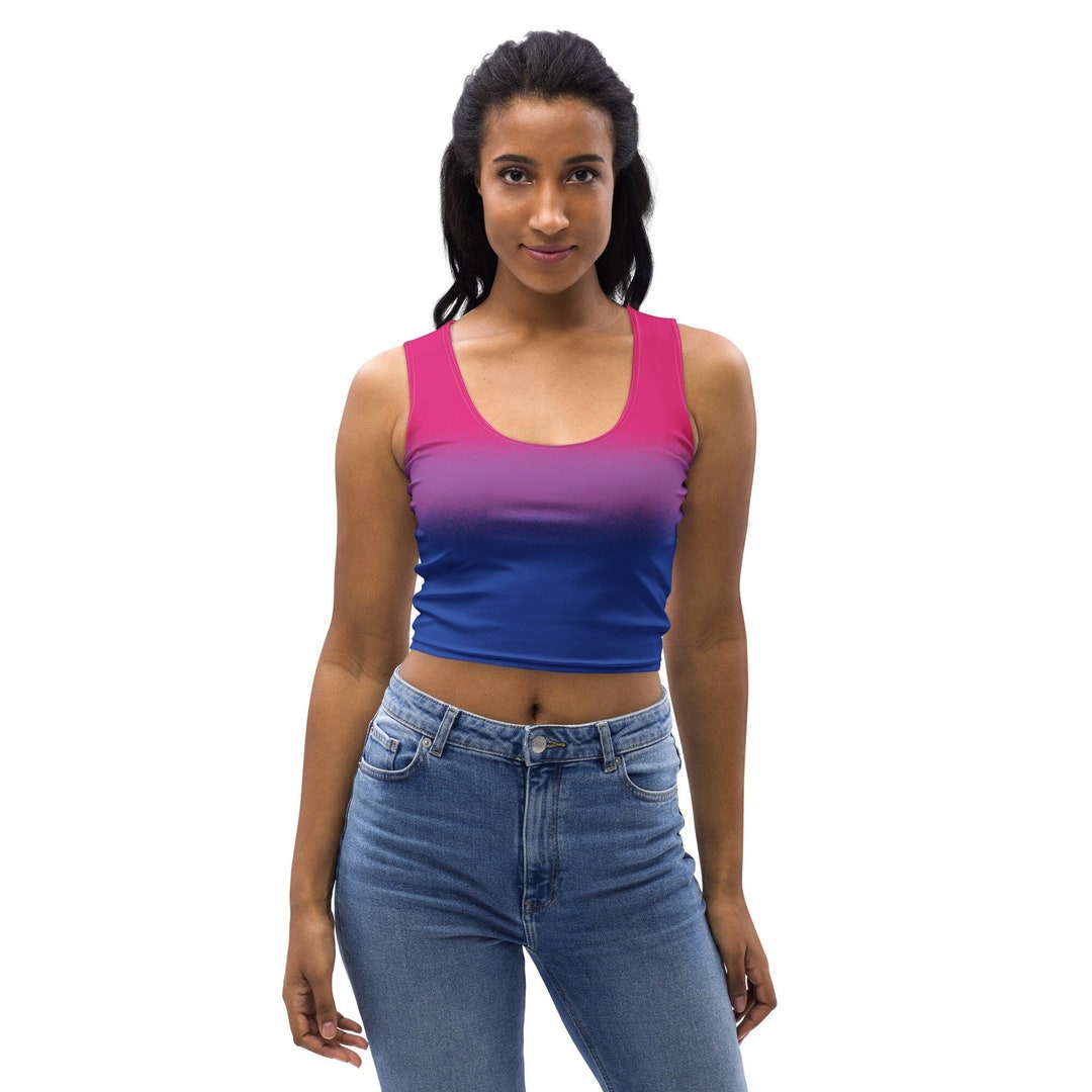 Bisexual Crop Top; Bi Pride Sprayed Flag Cropped Shirt; Bisexual Pride ...