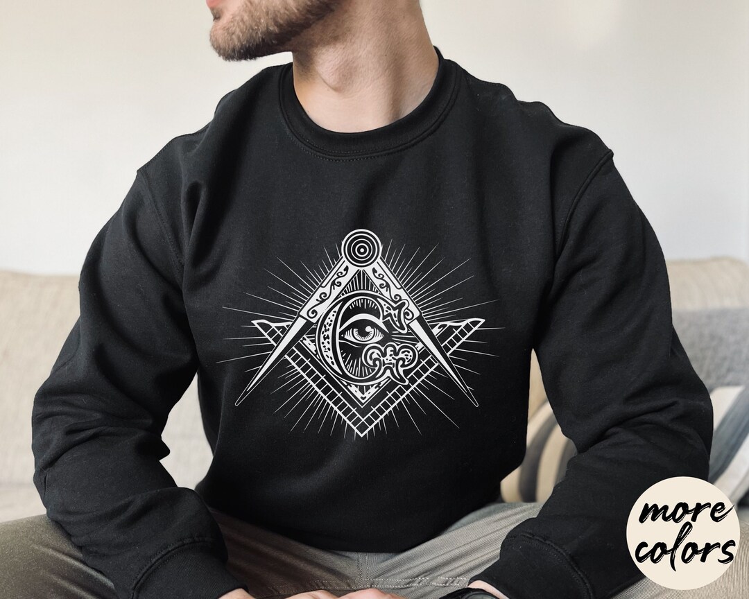 Masonic Sweatshirt, Freemason Sweater, All Seeing Eye Shirt, Free Mason ...
