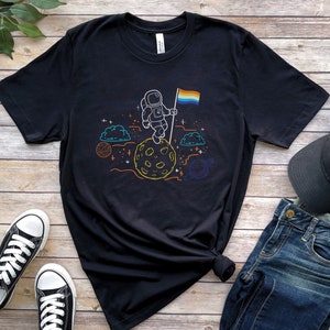 Aroace Shirt; Aromantic Asexual Pride Tshirt; Space Astronaut Holding ...