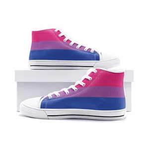 Bisexual Shoes; Bi Pride High Top Canvas Sneakers; LGBTQ Shoes for ...