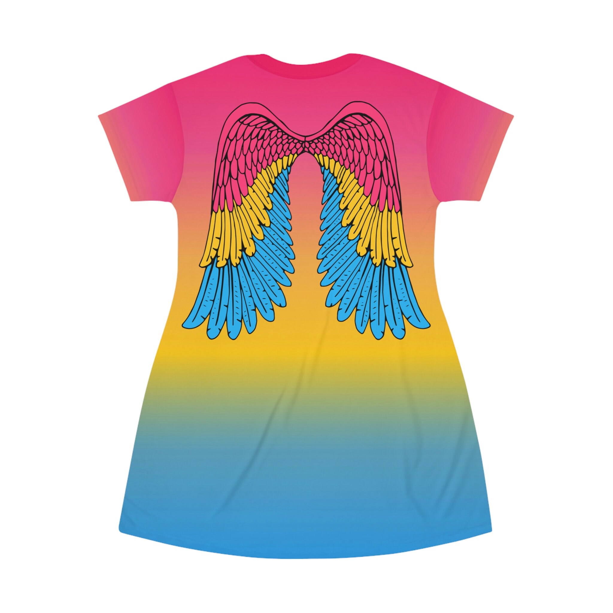 Pansexual T-shirt Dress Subtle Pan Pride Sleep Shirt Angel - Etsy
