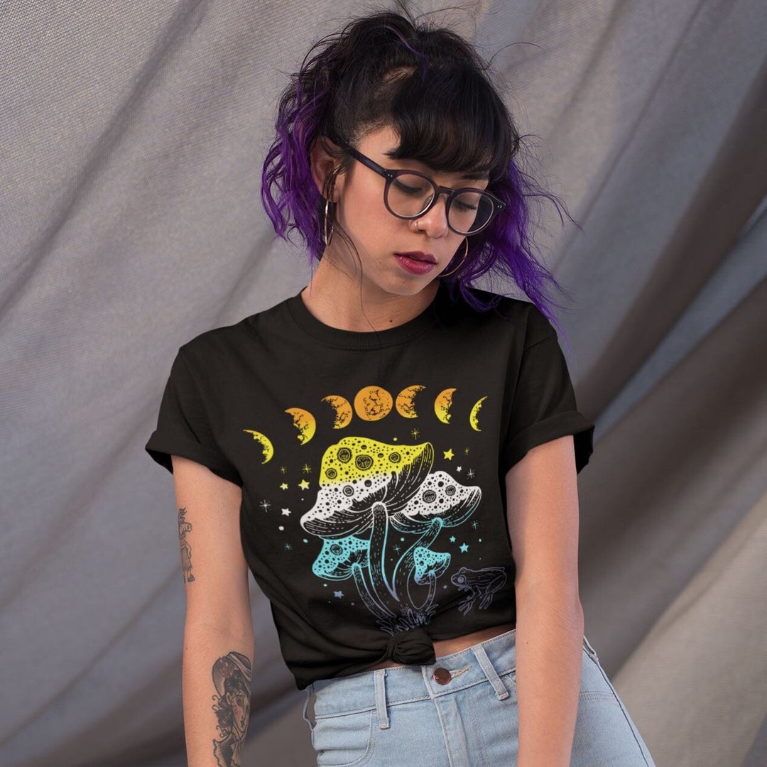 Aroace Mushroom Shirt Cottagecore Aroace Pride Frog Tshirt, Subtle ...
