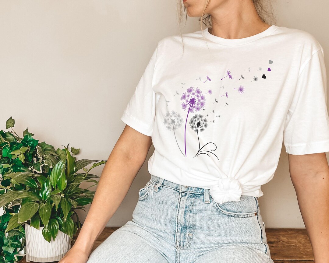 Subtle Asexual Dandelion Shirt, Ace Pride Wildflower Tee, Discreet ...