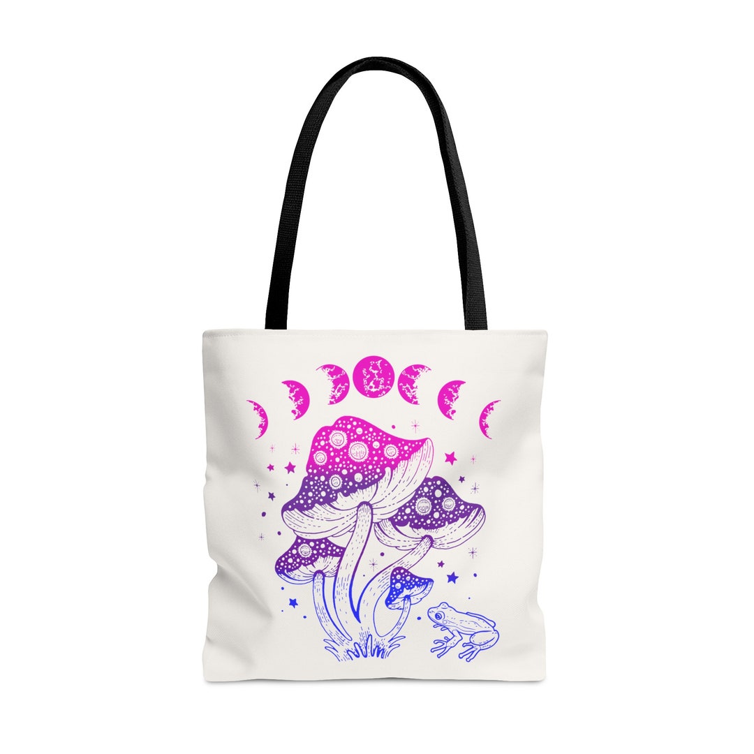 Bisexual Mushroom Tote Bag Cottagecore Frog Bi Pride Tote - Etsy
