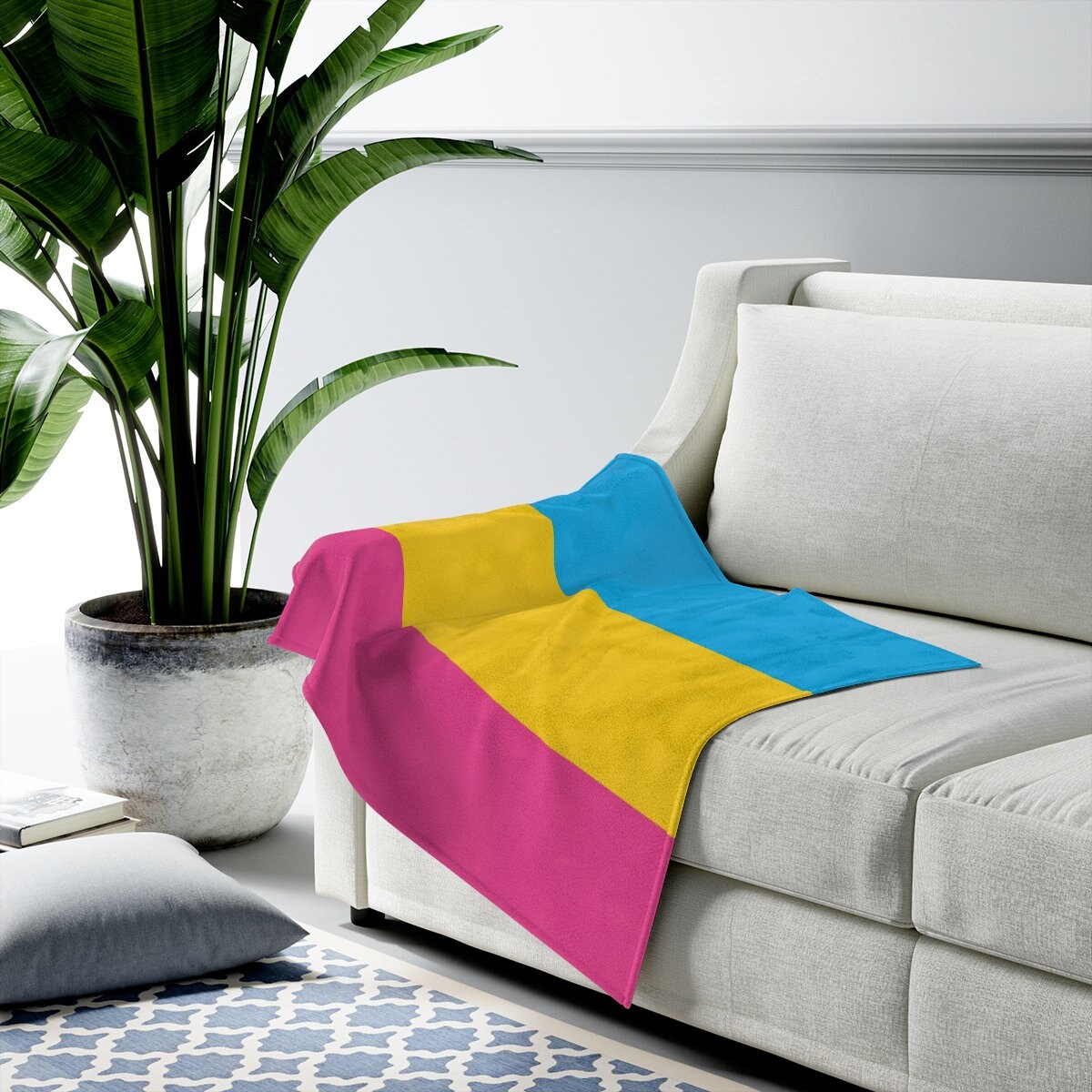 Pansexual Blanket, Pan Pride Flag Fleece Blanket, LGBTQ Plush Blanket ...