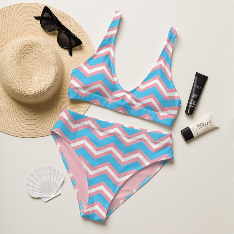 Transgender Swimwear Transgender Mtf Bikini Trans Pride Flag Etsy