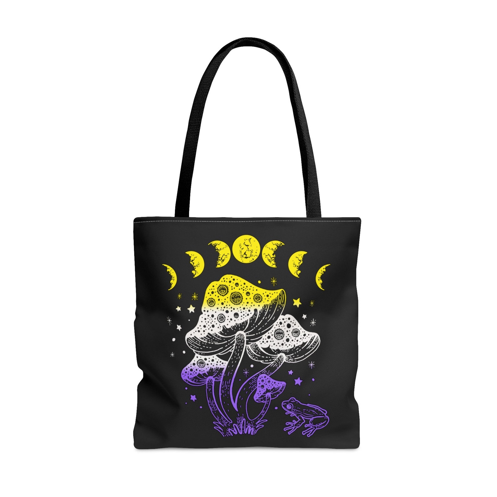 Nonbinary Mushroom Tote Bag Cottagecore Frog Enby Pride Tote - Etsy
