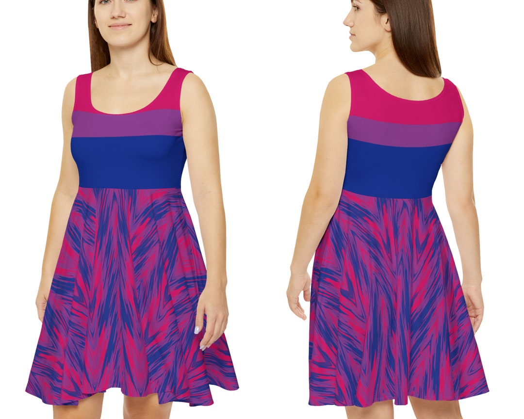 Bisexual Skater Dress Bi Flag Pride Outfit Cute LGBTQ Mini Dress LGBT ...