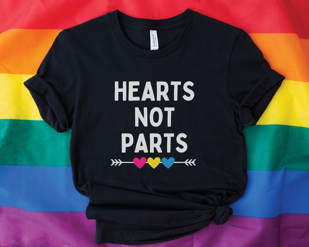 Pansexual Shirt; Subtle Pan Pride Shirt; Funny Hearts Not Parts Pride ...