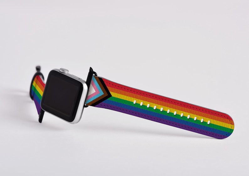 Progress Pride Flag Watch Band for Apple Iwatch; Gay Pride Watch Strap ...