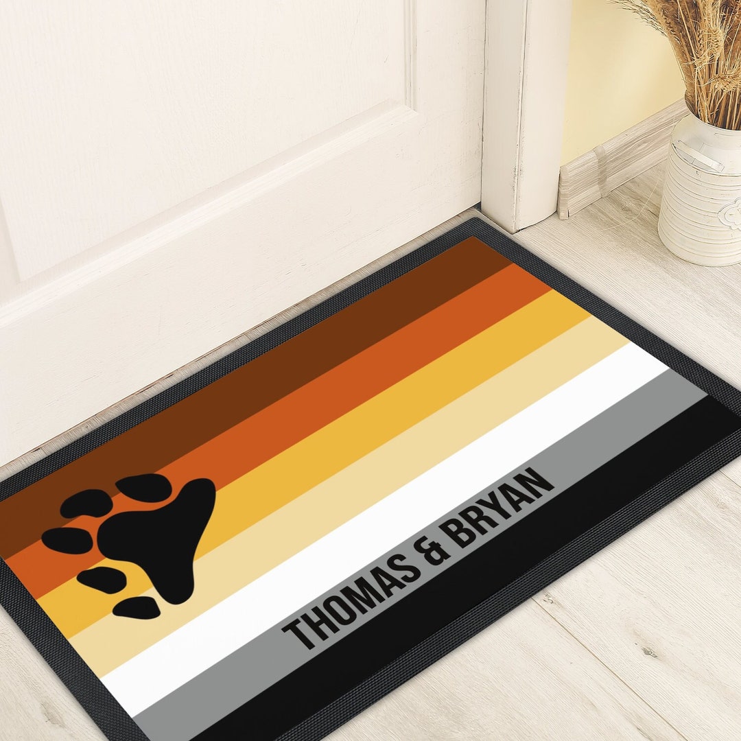 Personalized Bear Pride Doormat; Custom Names Gay Male Front Door Mat ...