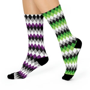 Aroace Socks, Aromantic Asexual Pride Socks, Discreet LGBTQ Pride ...