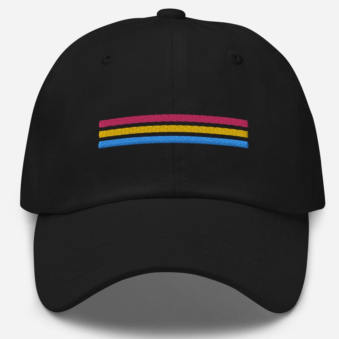 Embroidered Pansexual Flag Hat, Subtle Pan Pride Embroidery Baseball ...
