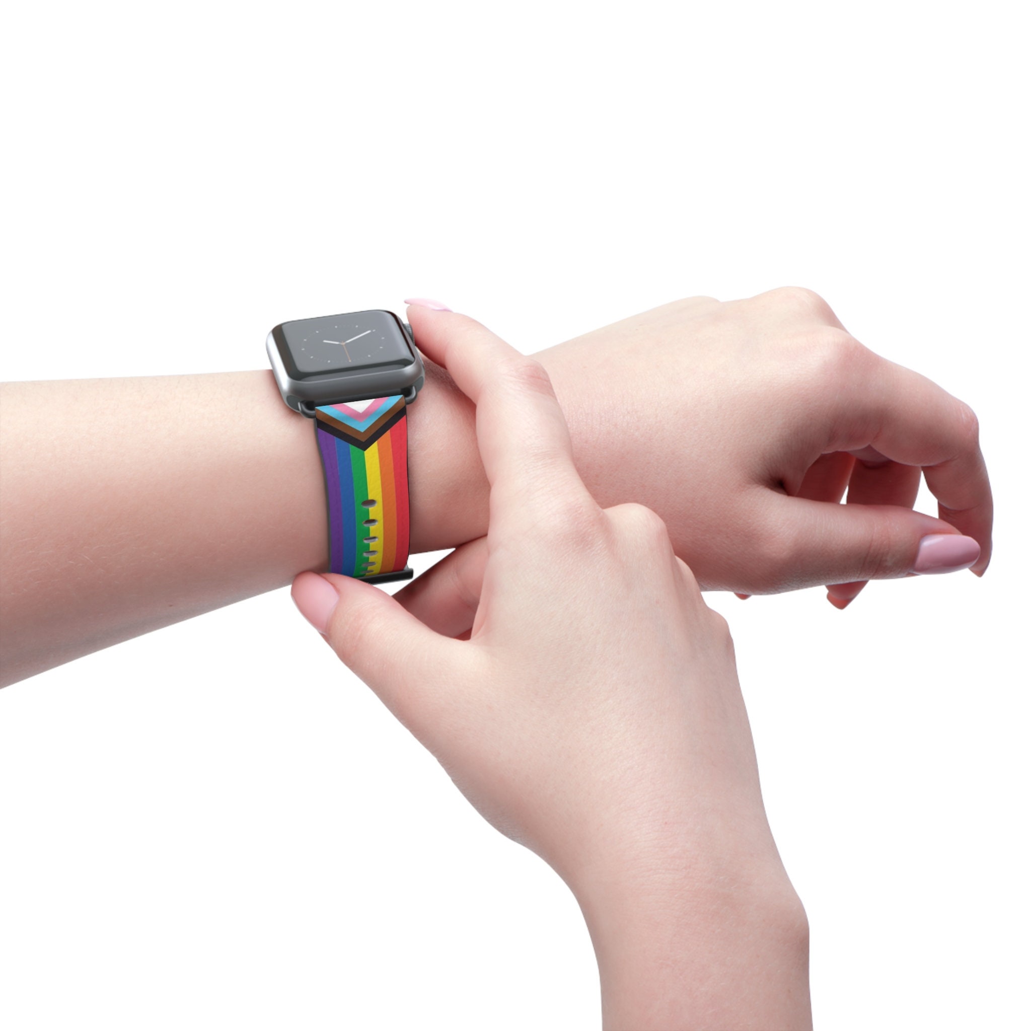 Progress Pride Flag Watch Band for Apple Iwatch; Gay Pride Watch Strap ...
