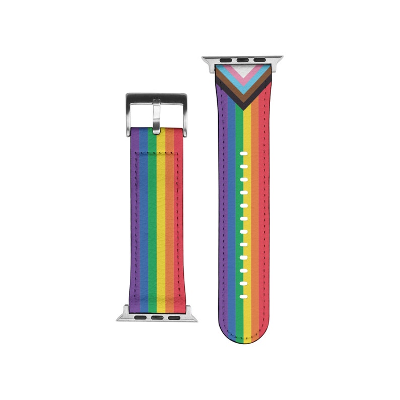 Progress Pride Flag Watch Band for Apple Iwatch; Gay Pride Watch Strap ...