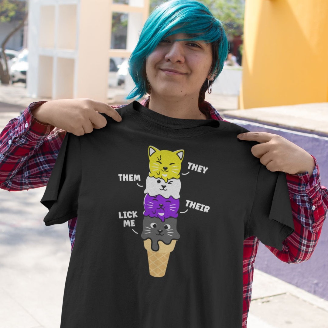Kawaii Nonbinary Shirt Subtle Enby Pride Tshirt Funny Pronoun Non ...