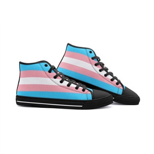 Transgender Shoes; Trans Mtf Ftm Pride High Top Canvas Sneakers; LGBTQ ...