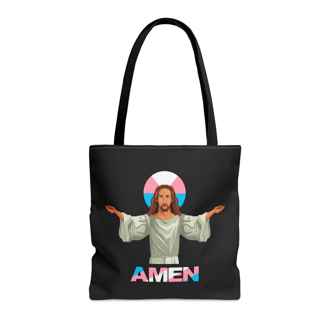 Transgender Jesus Tote Bag Funny Trans Pride Tote Bag Mtf Ftm Pride Bag ...