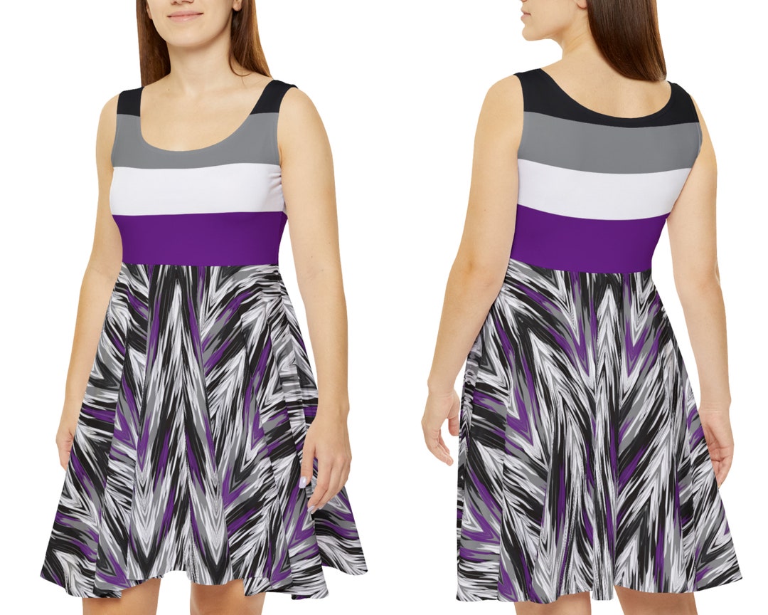 Asexual Skater Dress Ace Flag Pride Outfit Cute LGBTQ Mini Dress LGBT ...
