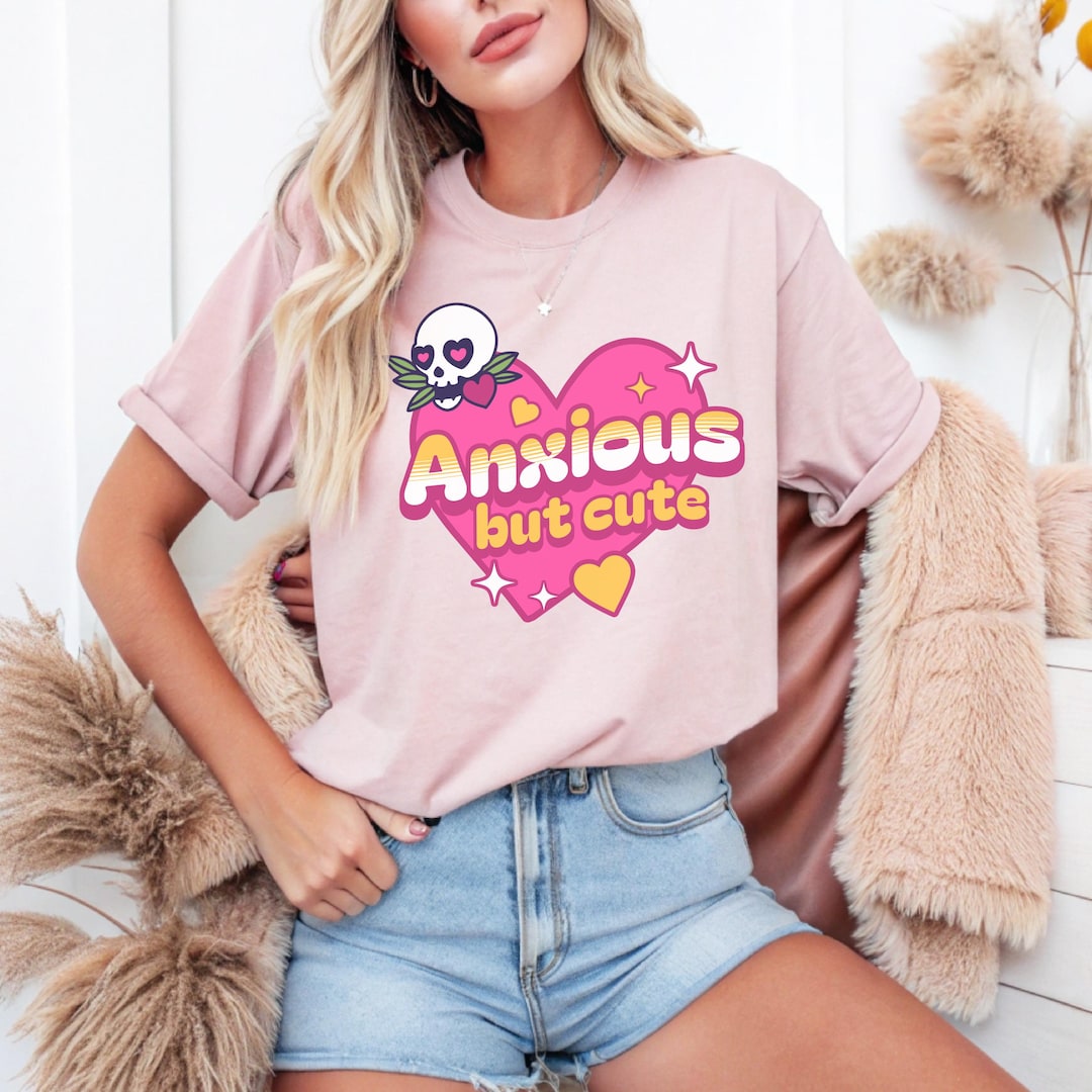 Cute Anxiety Shirt, Pastel Goth Mental Health Tee, Kawaii Gothic ...