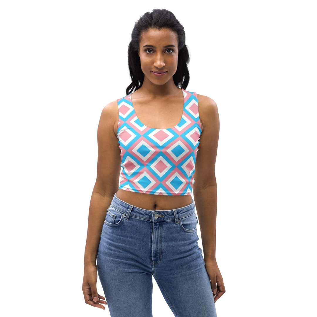 MTF Transgender Crop Top; Subtle Trans Pride Cropped Shirt; Discreet ...