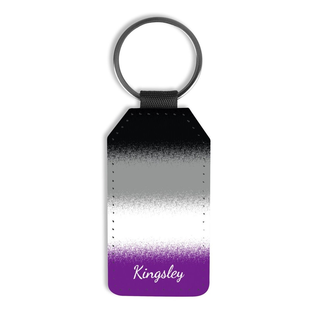 Personalized Asexual Keychain Custom Name Ace Pride Flag Keyring ...
