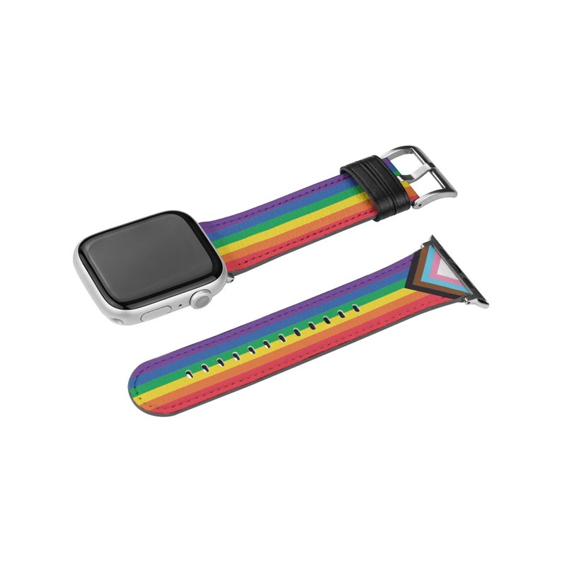 Progress Pride Flag Watch Band for Apple Iwatch; Gay Pride Watch Strap ...