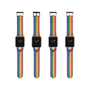 Progress Pride Flag Watch Band for Apple Iwatch; Gay Pride Watch Strap ...