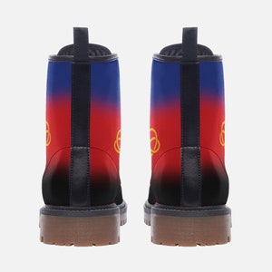 Polyamory Boots; Polyamorous Pride Flag Vegan Leather Combat Shoes ...