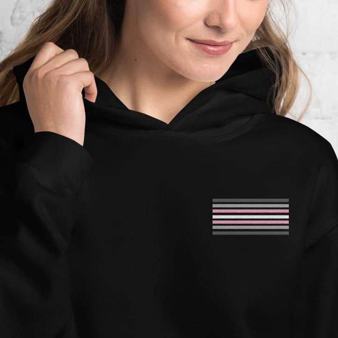 Embroidered Demigirl Hoodie, Embroidery Demigender Pride Hooded ...